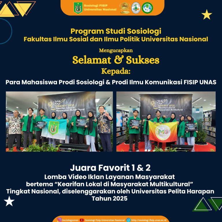 Mahasiswa Sosiologi & Komunikasi Juara Favorit 1 & Favorit 2 Lomba ...